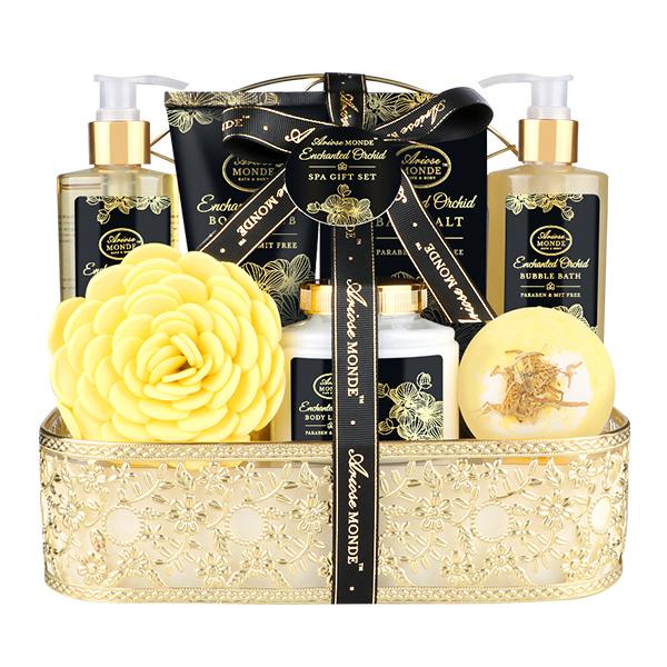 Enchanted Orchid Scent Bath Spa Gift Basket Set for Women – ArioseMonde